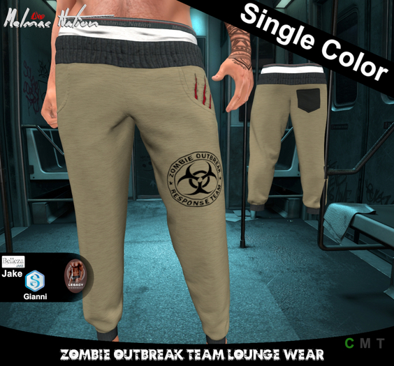 Second Life Marketplace - [ALF] Zombie Team "Bone" Lounge Wear